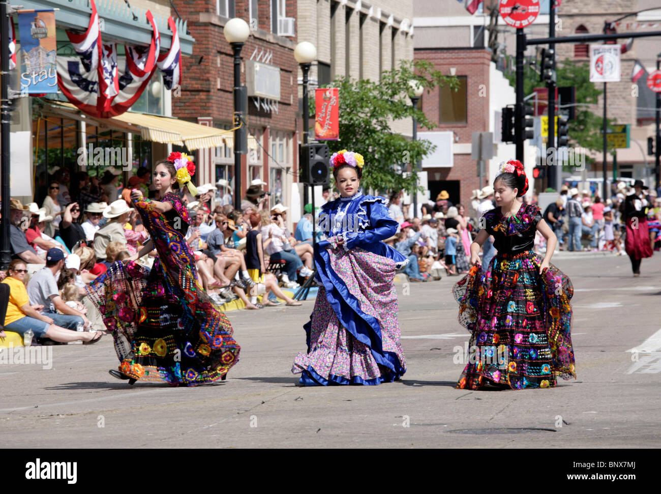 Parade in downtown Cheyenne, Wyoming, during the Frontier Days annual ...