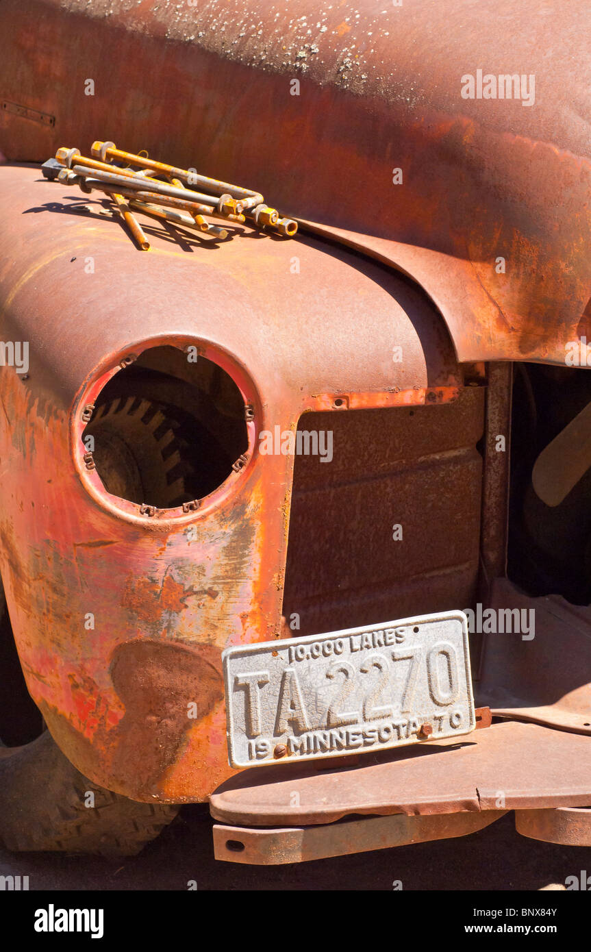 Old rusty car with 1970 Minnesota plates, Minnesota, USA Stock Photo ...