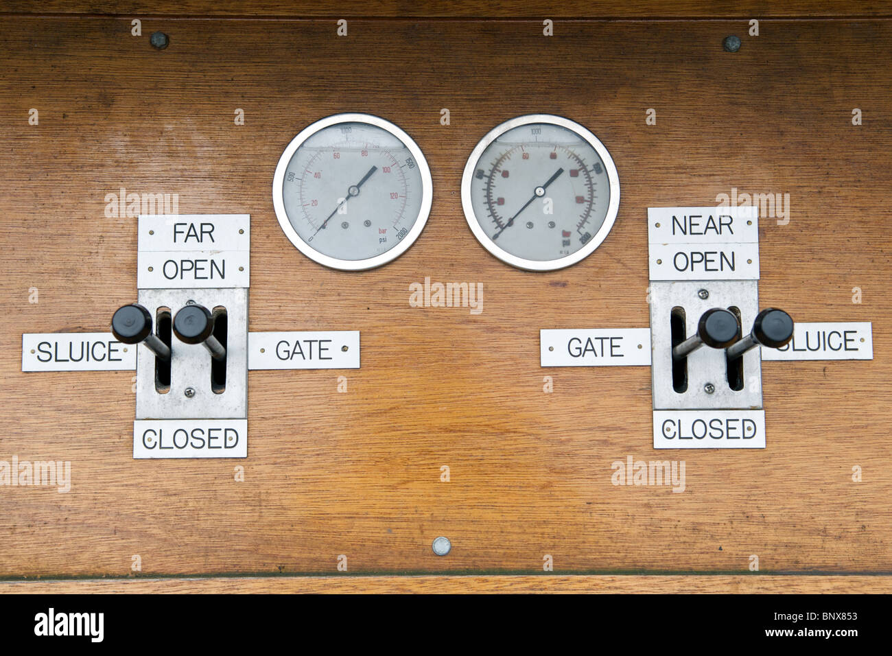 An open operation control box at the Caledonian Canal close to Fort ...