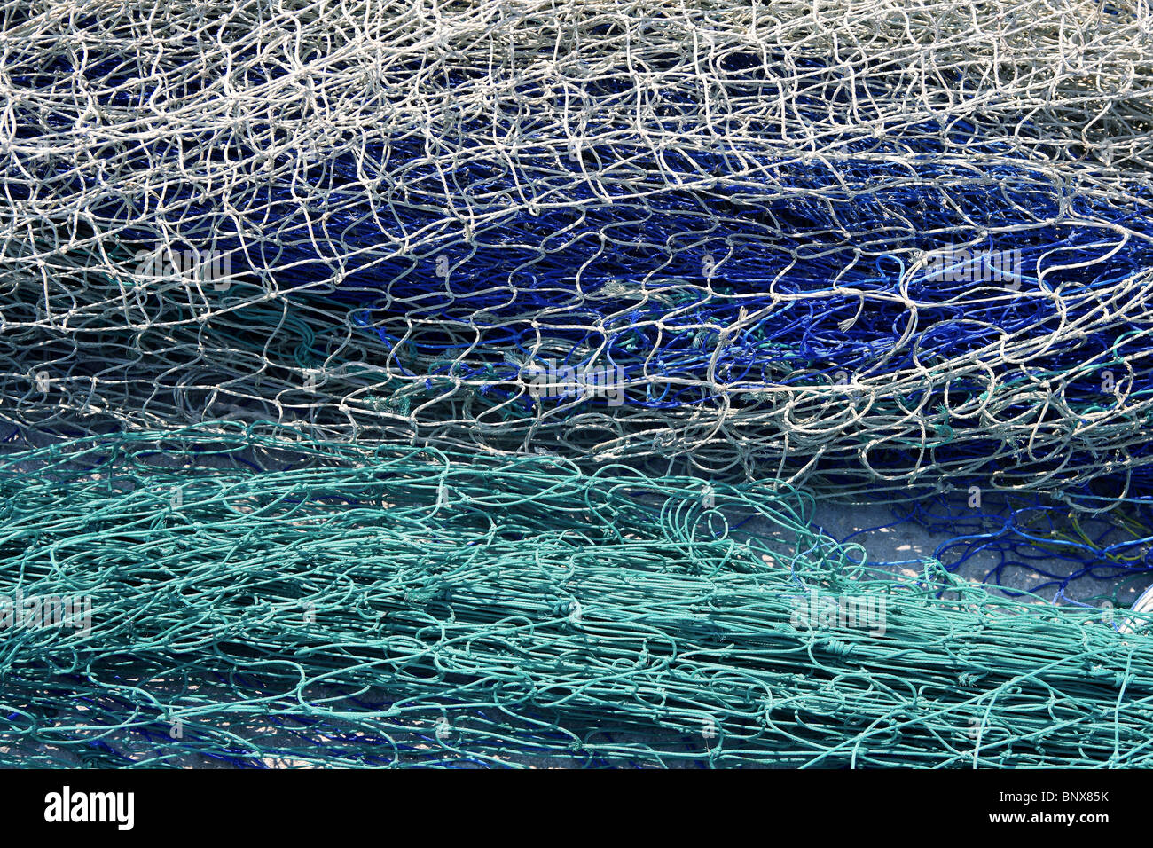 fishing nets still life background pattern fishermen tackle Stock Photo ...