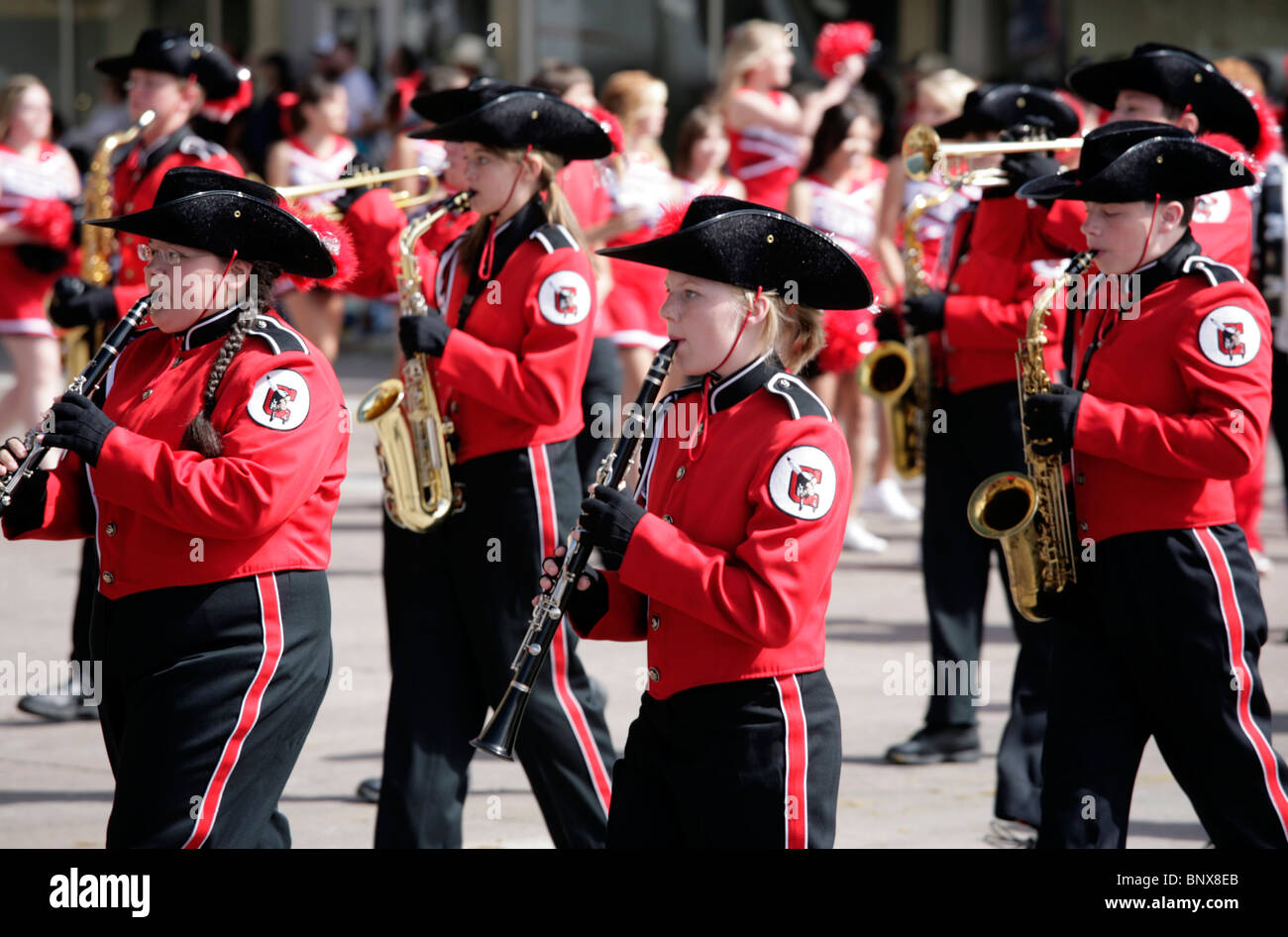 Parade in downtown Cheyenne, Wyoming, during the Frontier Days annual ...