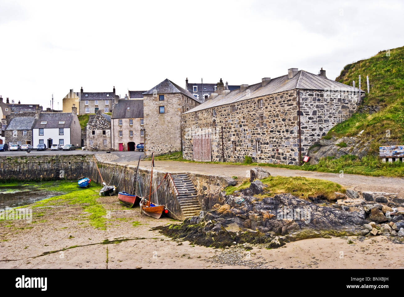 Old Portsoy harbour and buildings in Aberdeenshire Scotland Stock Photo ...