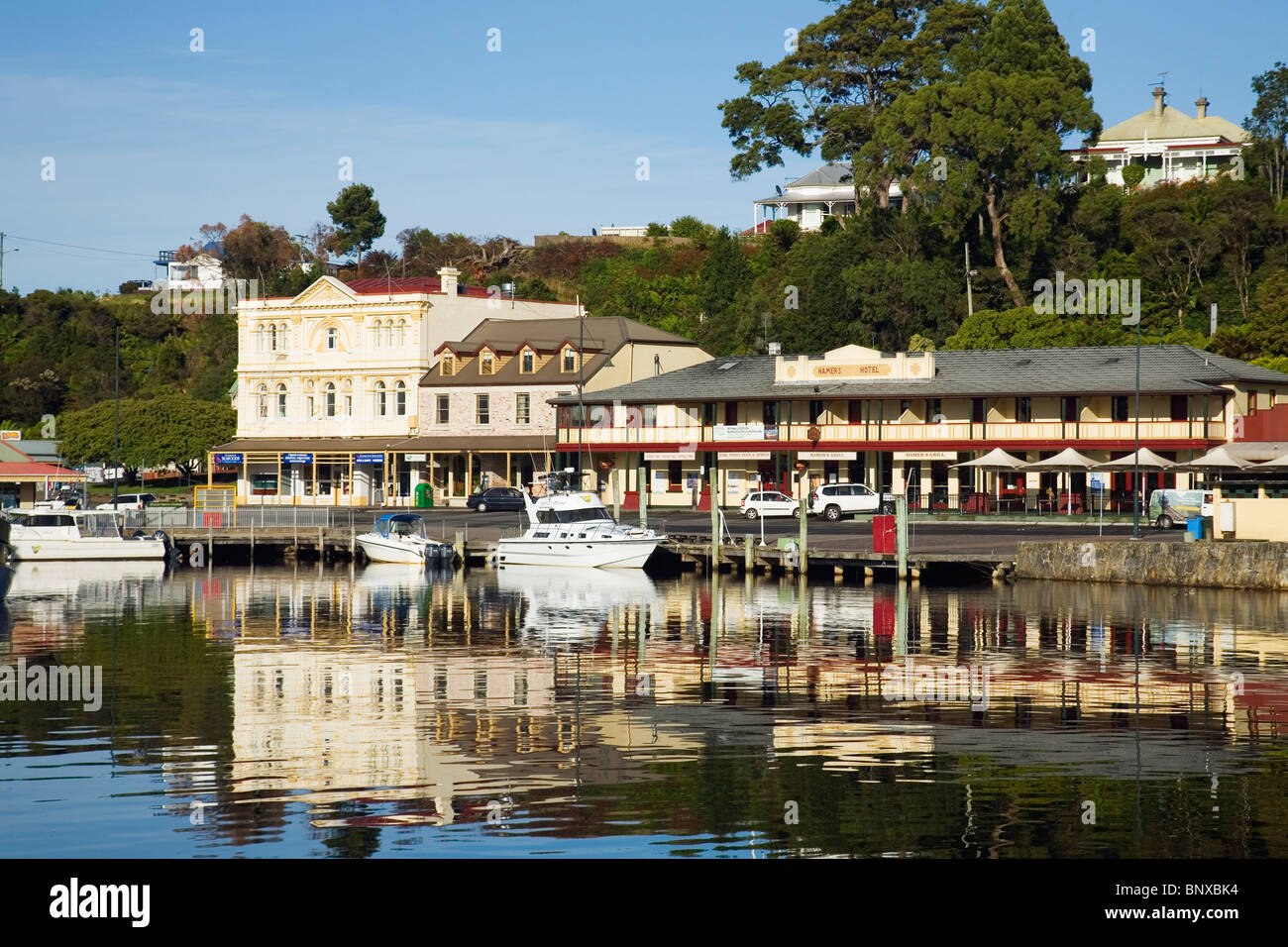 The harbour township of Strahan on Tasmania's west coast. Strahan ...
