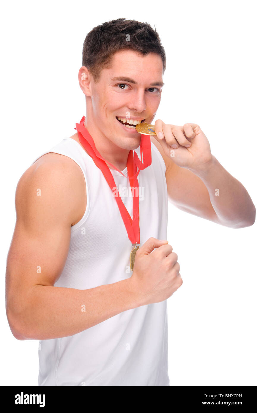 Full isolated studio picture from a young sportsman Stock Photo - Alamy