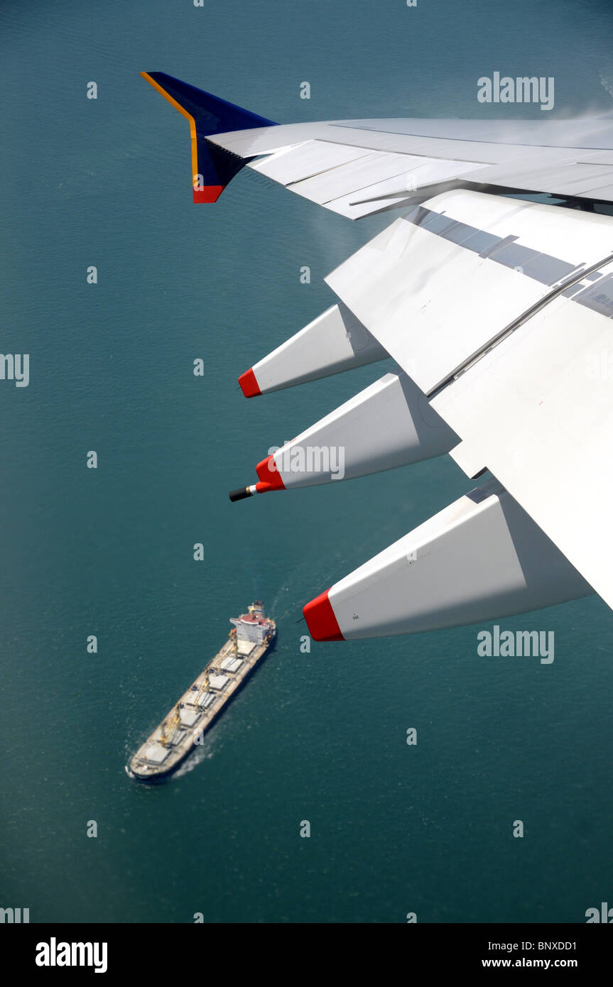 In Flight From Singapore Airlines A380 On Approach Over The English ...