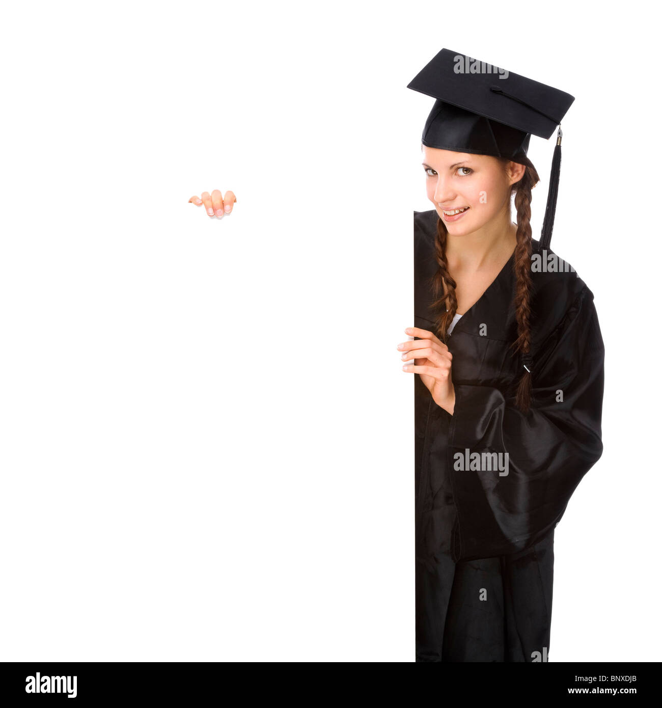 Full isolated studio picture from a young graduation woman Stock Photo ...