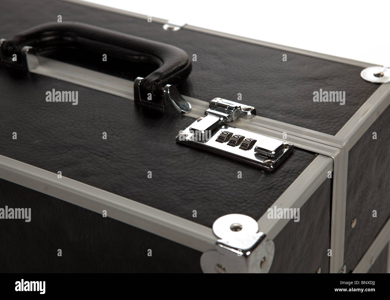 Lock On A Suitcase Up Close on White Isolated Background Stock Photo ...