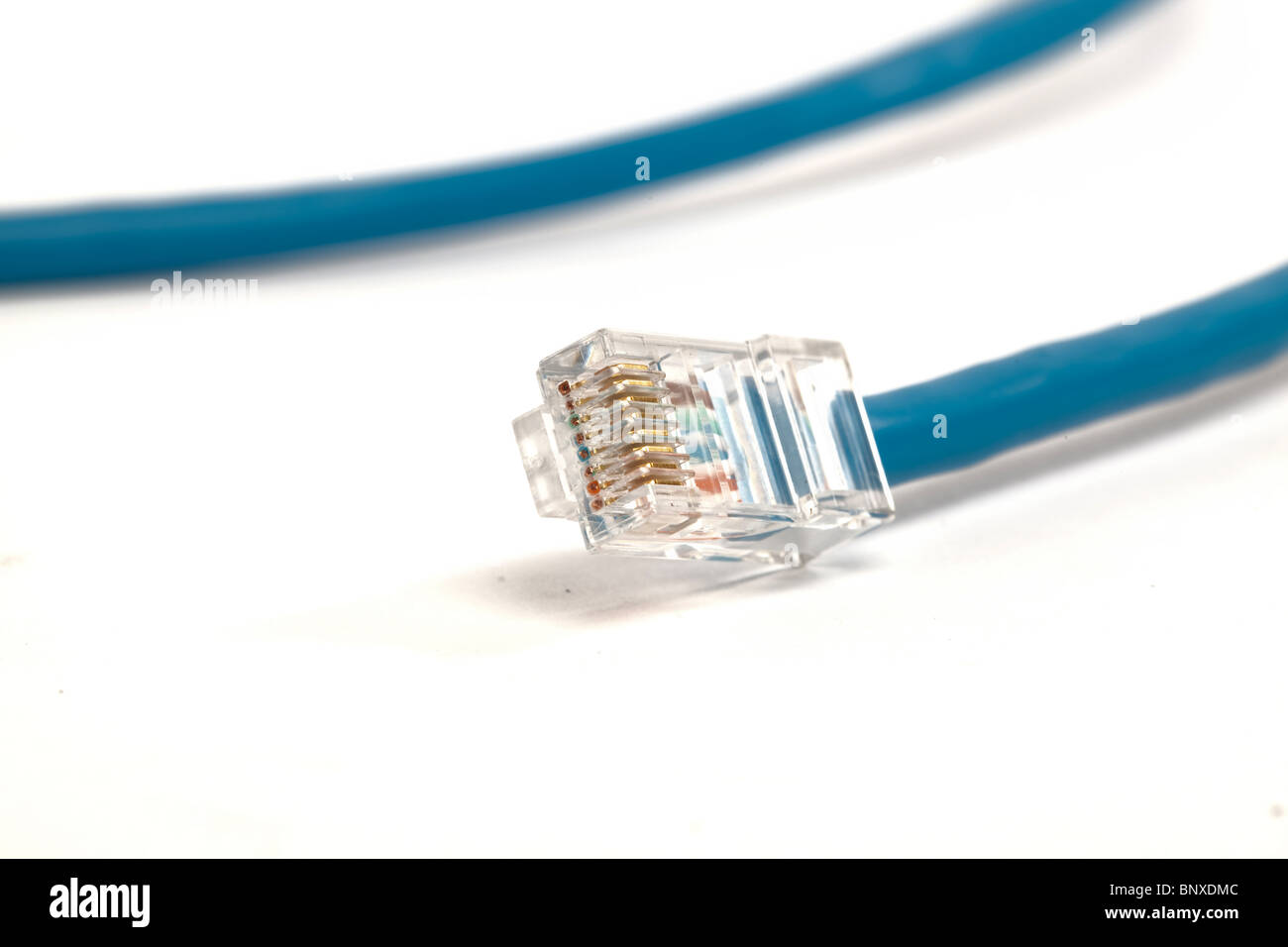 Blue Network Cable on White Isolated Background Stock Photo - Alamy