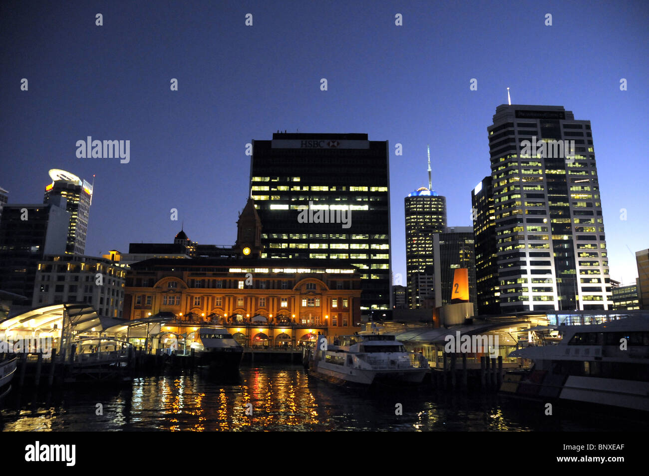 City Skyline At Sunset In Auckland New Zealand Stock Photo - Alamy