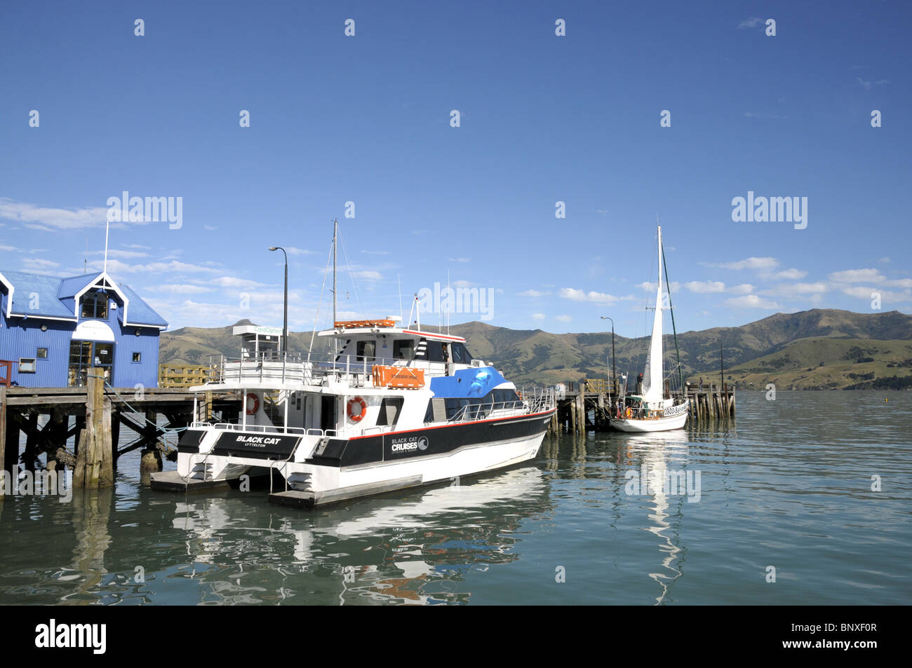 Jetty At Akaroa New Zealand Stock Photo - Alamy