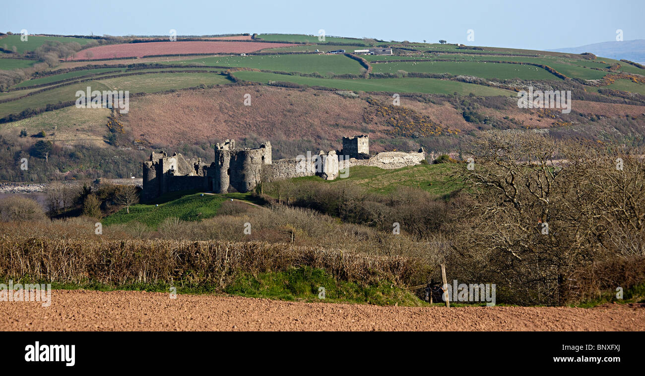 Llansteffan castle ruin Carmarthenshire Wales UK Stock Photo - Alamy