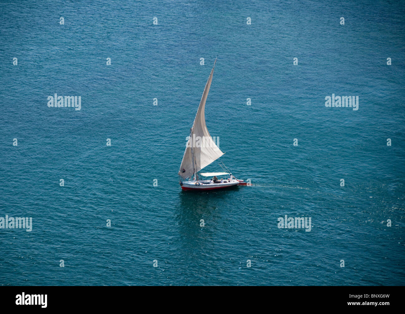 felucca sailing on the Nile River in Aswan Egypt Stock Photo - Alamy