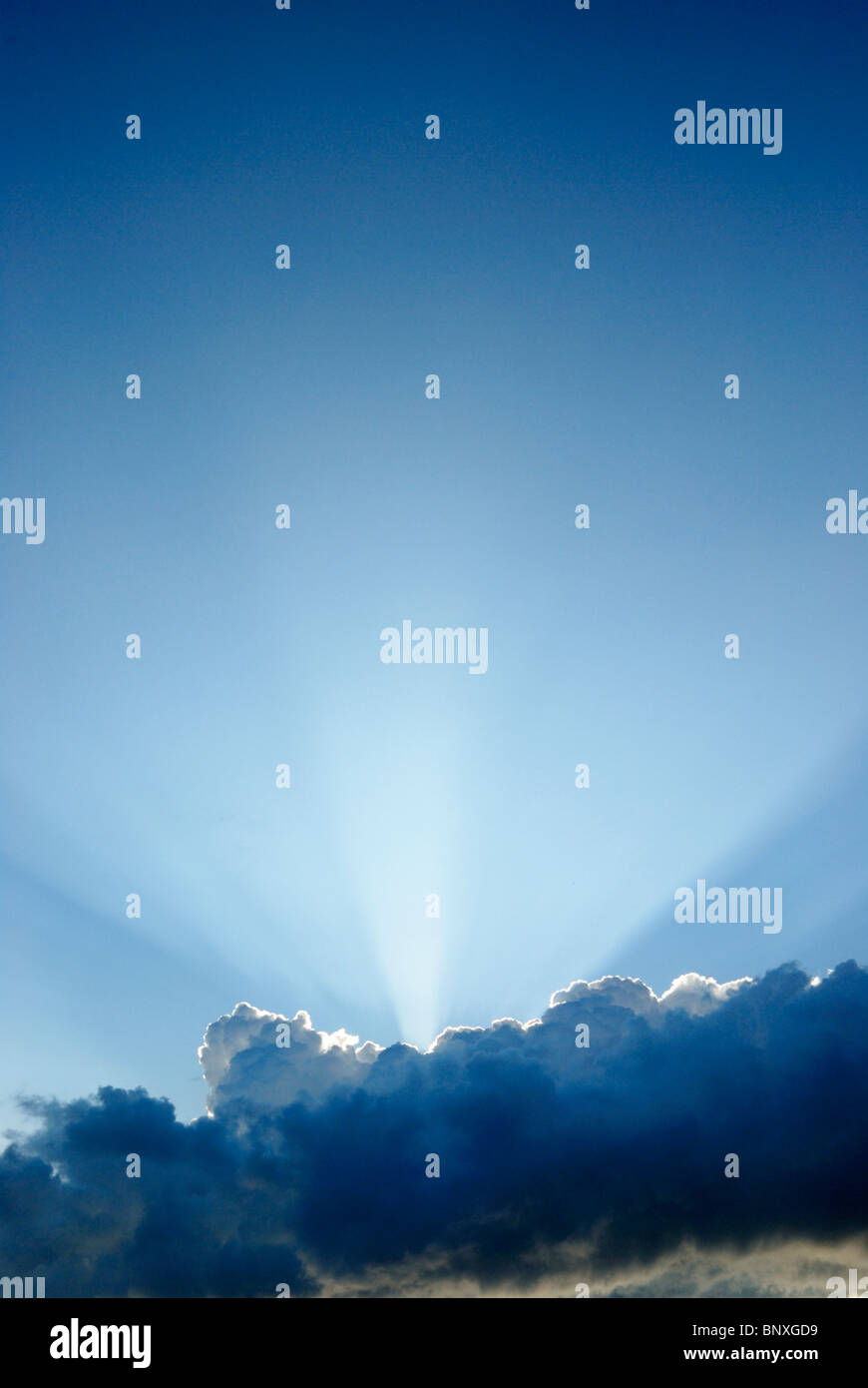 Rays of light above clouds Stock Photo - Alamy