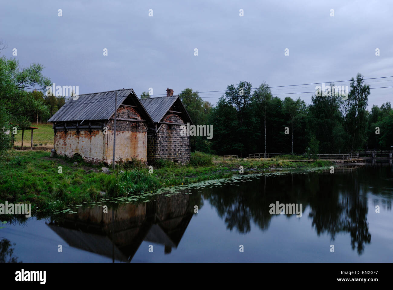 Historical blast furnace buildings used to manufacture iron from ...
