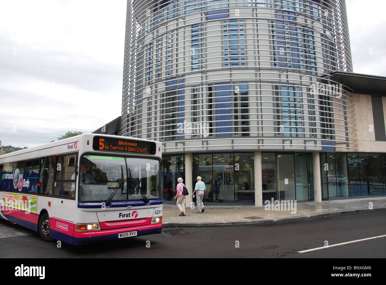 Bath Bus terminal in town centre Somerset UK Stock Photo - Alamy