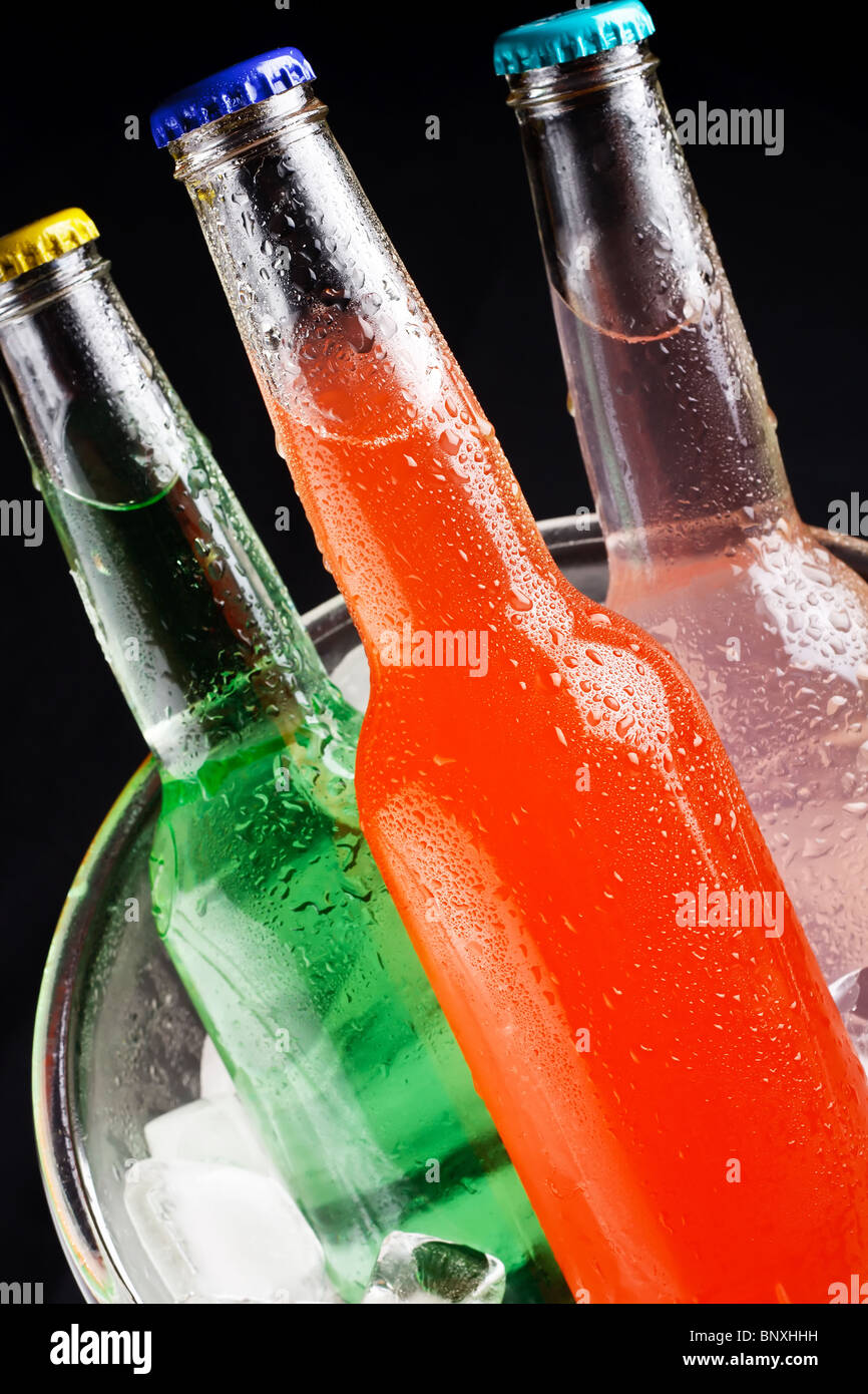 bottles with tasty drink Stock Photo - Alamy