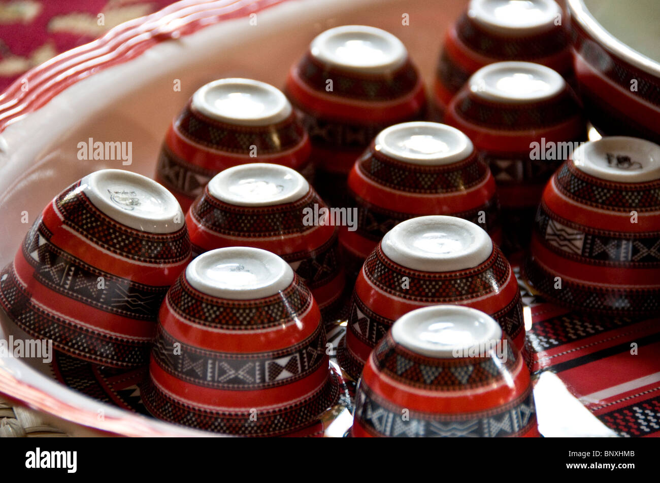 Traditional Arabian Coffee cups Oman Stock Photo - Alamy