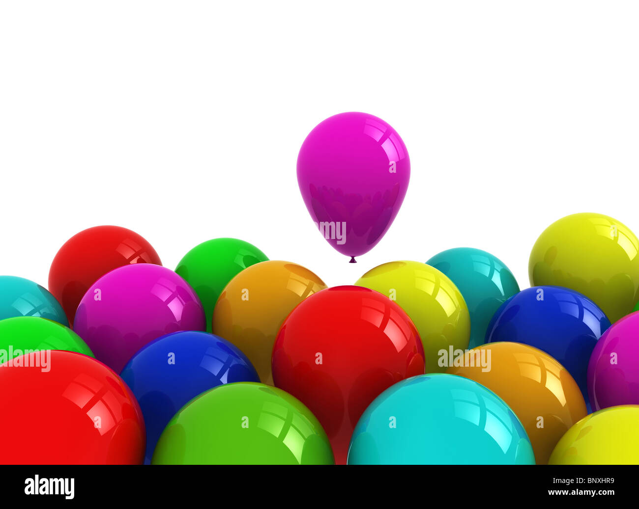 Multi color balloons isolated on white background Stock Photo - Alamy