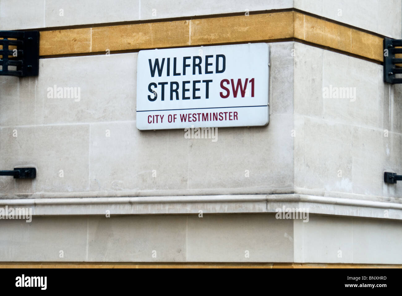 Wilfred Street SW1 City of Westminster road sign, London England Stock ...
