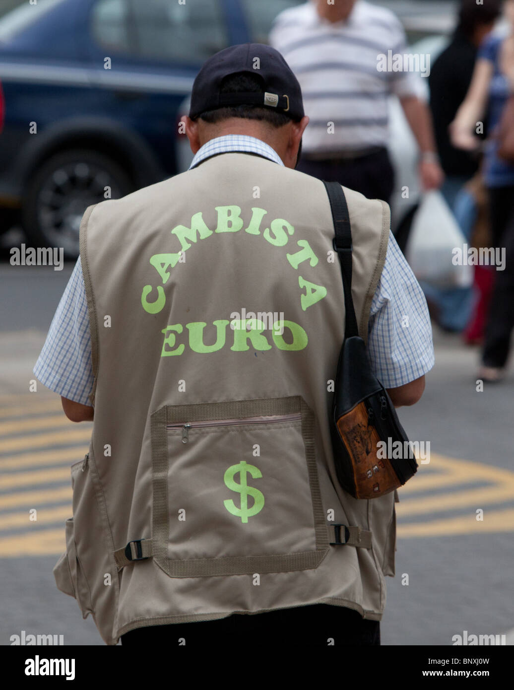 Back of a person changing money on the streets of Lima, Peru Stock ...
