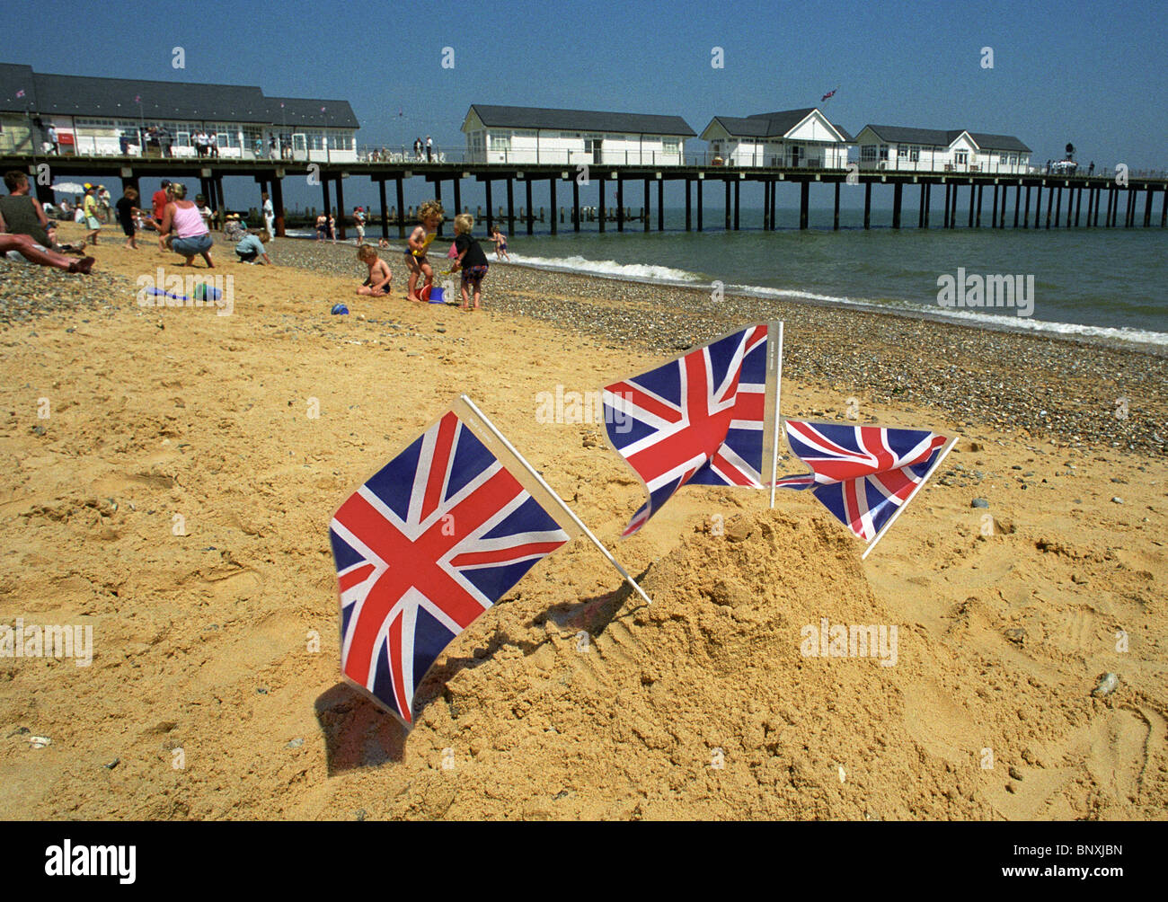 Southwold Pier,Suffolk,Britain. Traditional British seaside resort with ...
