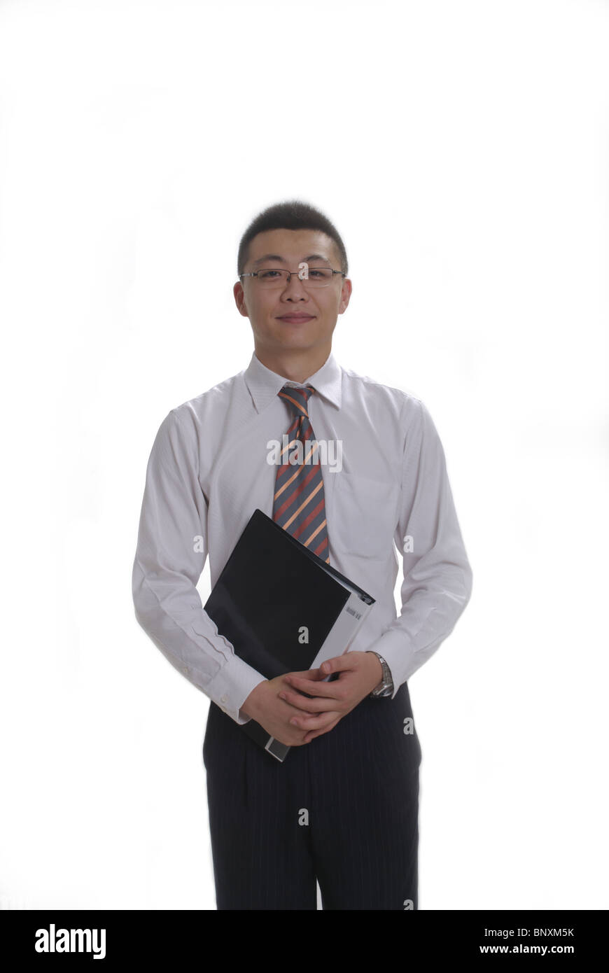 business man with file folder Stock Photo - Alamy