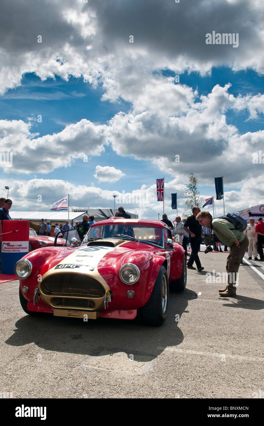 AC Cobra sports car at Silverstone Classic 2010, UK Stock Photo - Alamy