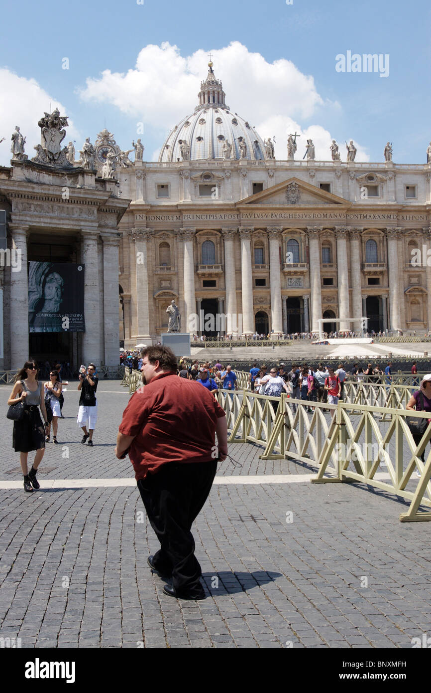 very fat man walk in St.Peter's square Rome Vatican city Italy Stock ...