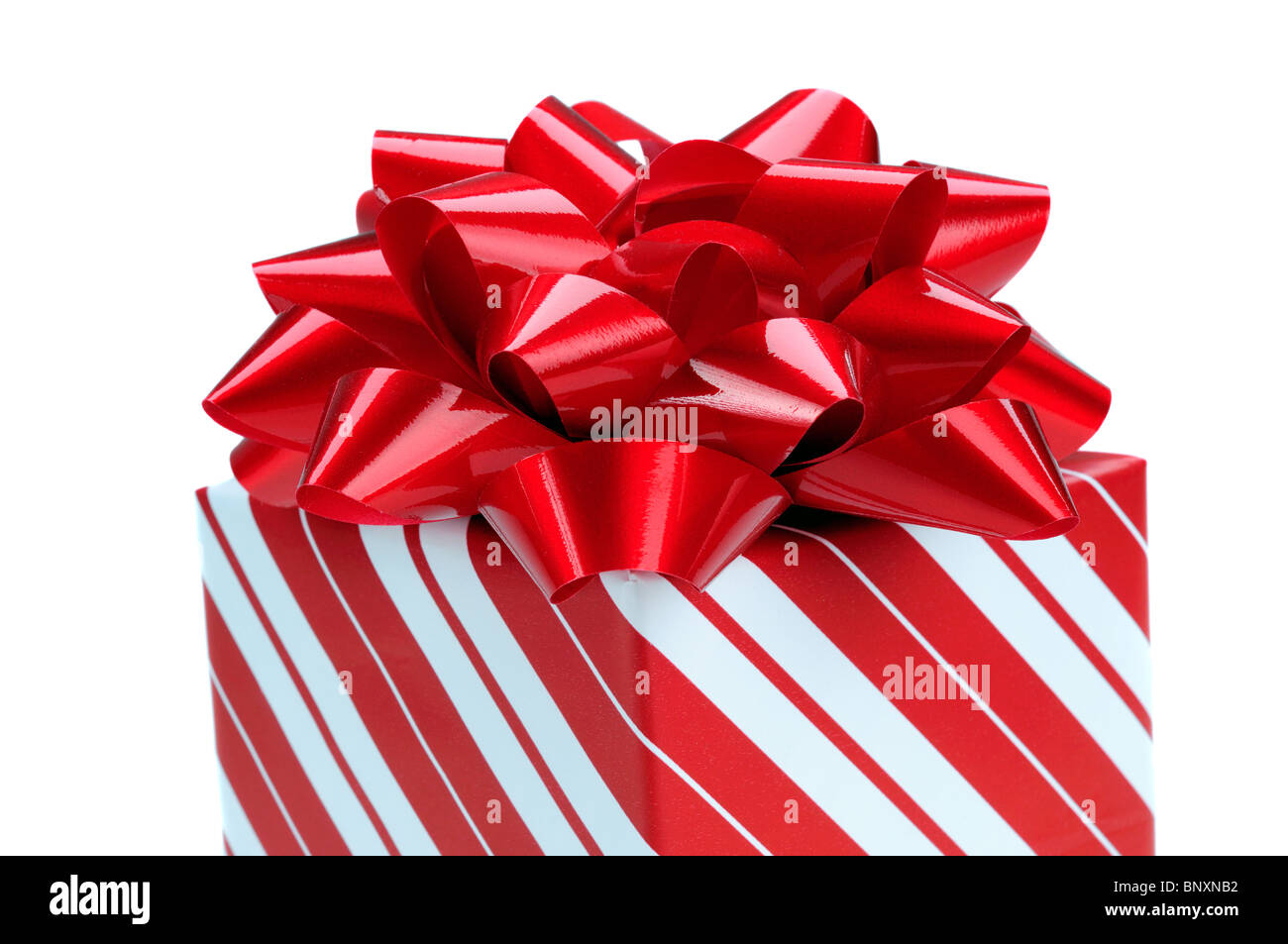 Striped white red gift box hi-res stock photography and images - Alamy