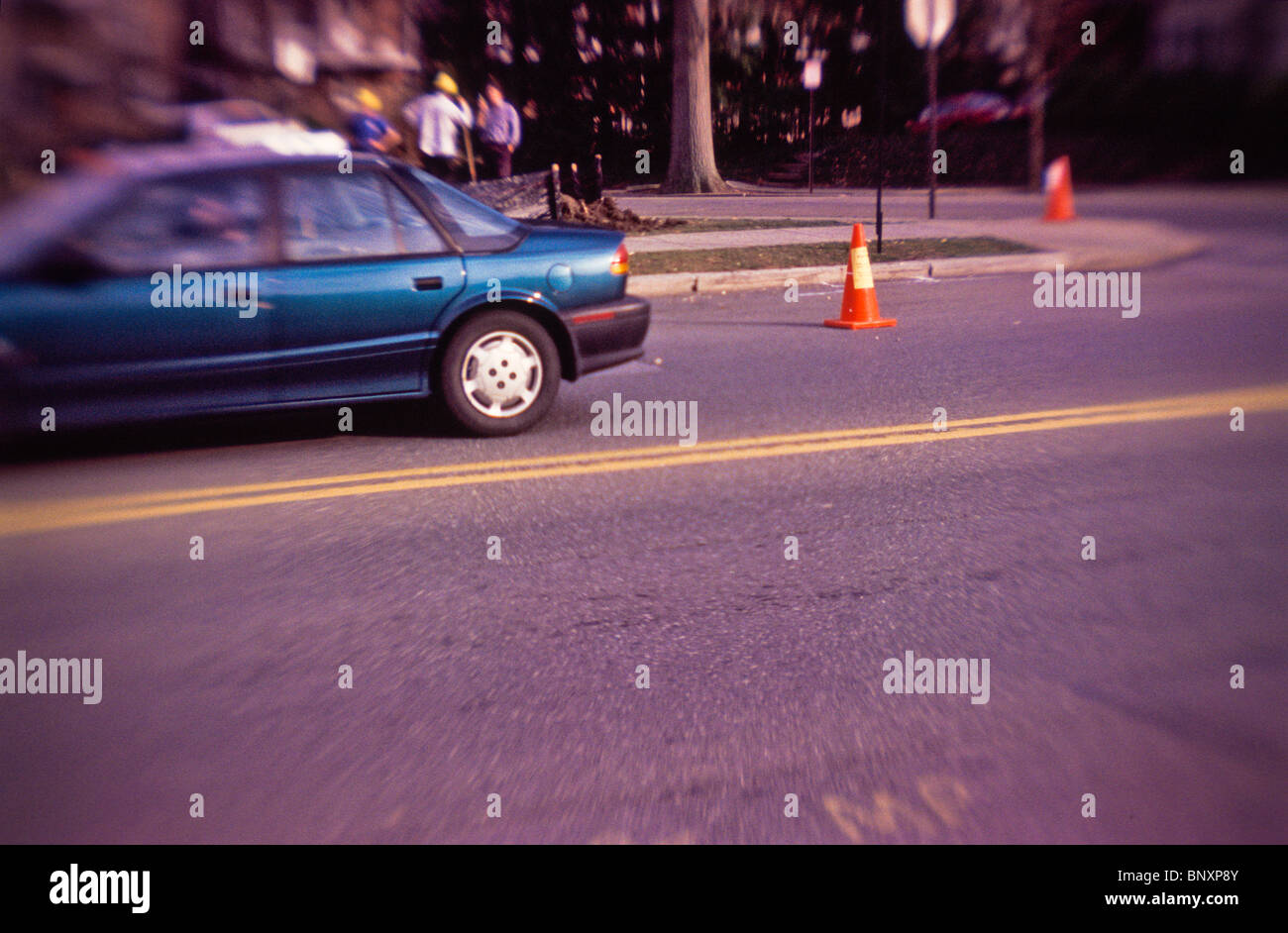 Traffic direction cones Stock Photo - Alamy