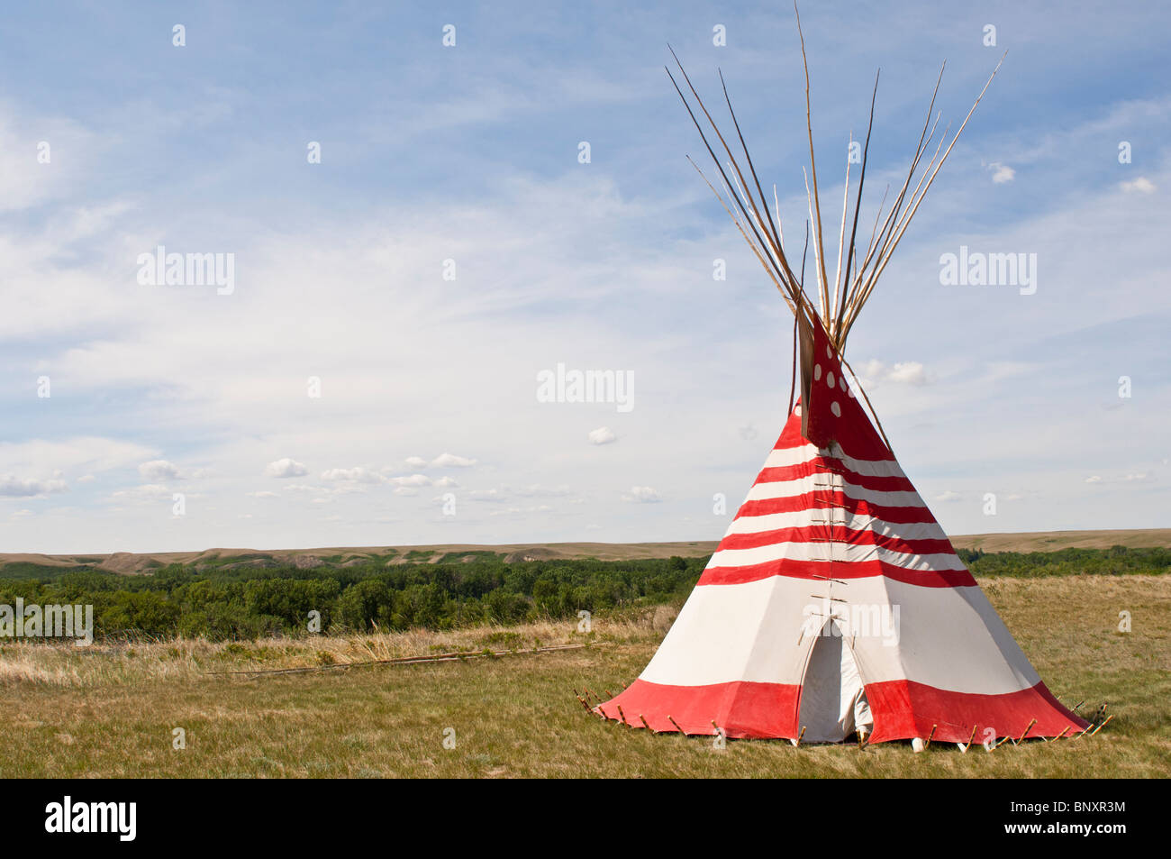 Tipi at Blackfoot Crossing Historical Park, Alberta, Canada Stock Photo ...