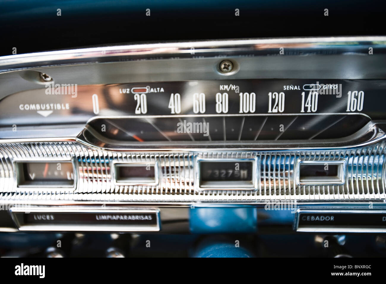 Dashboard speedometer of Ford Falcon Futura Stock Photo - Alamy