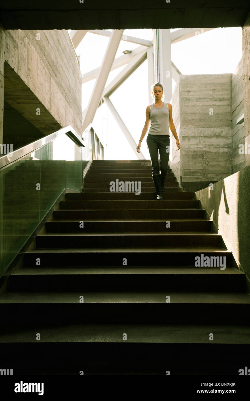 Walking Down Stairs Low Angle High Resolution Stock Photography and ...