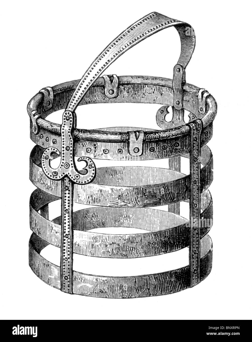 Black and White Illustration of the Platings of an Anglo Saxon wooden ...