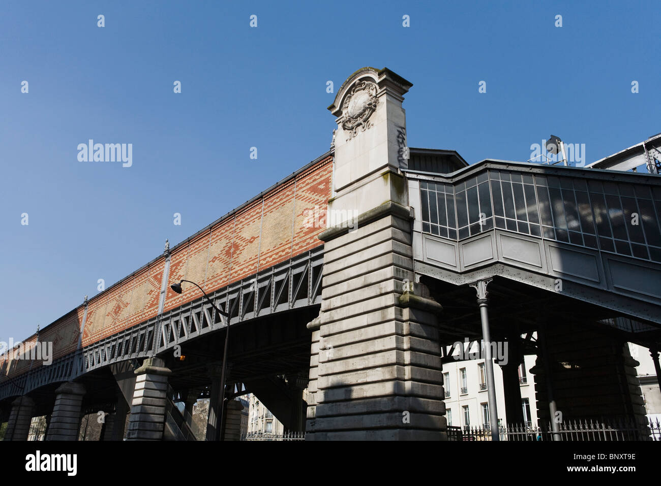 Elevated subway platform for Paris Metro, Paris, France Stock Photo - Alamy