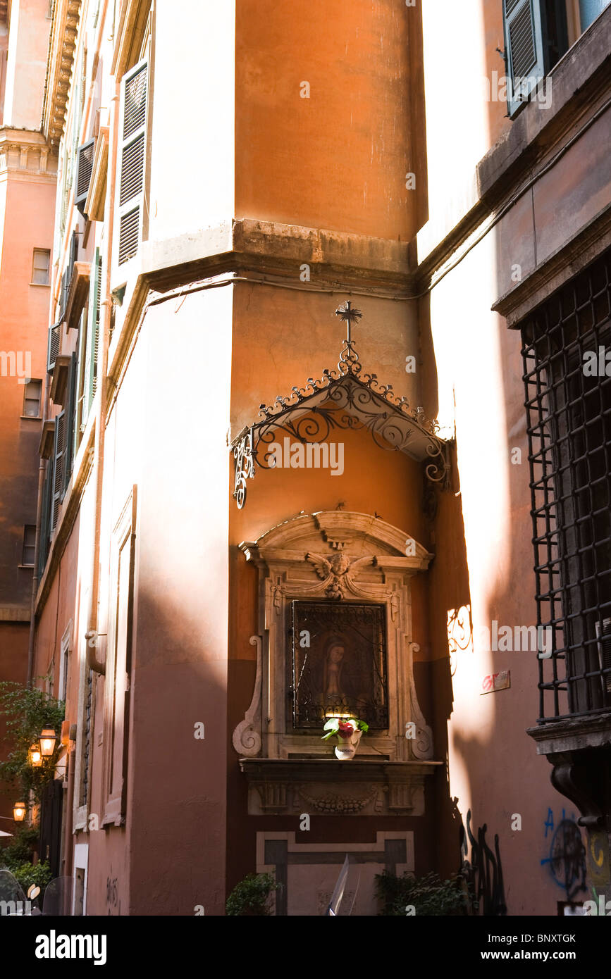Italy, Rome, shrine on building exterior Stock Photo - Alamy