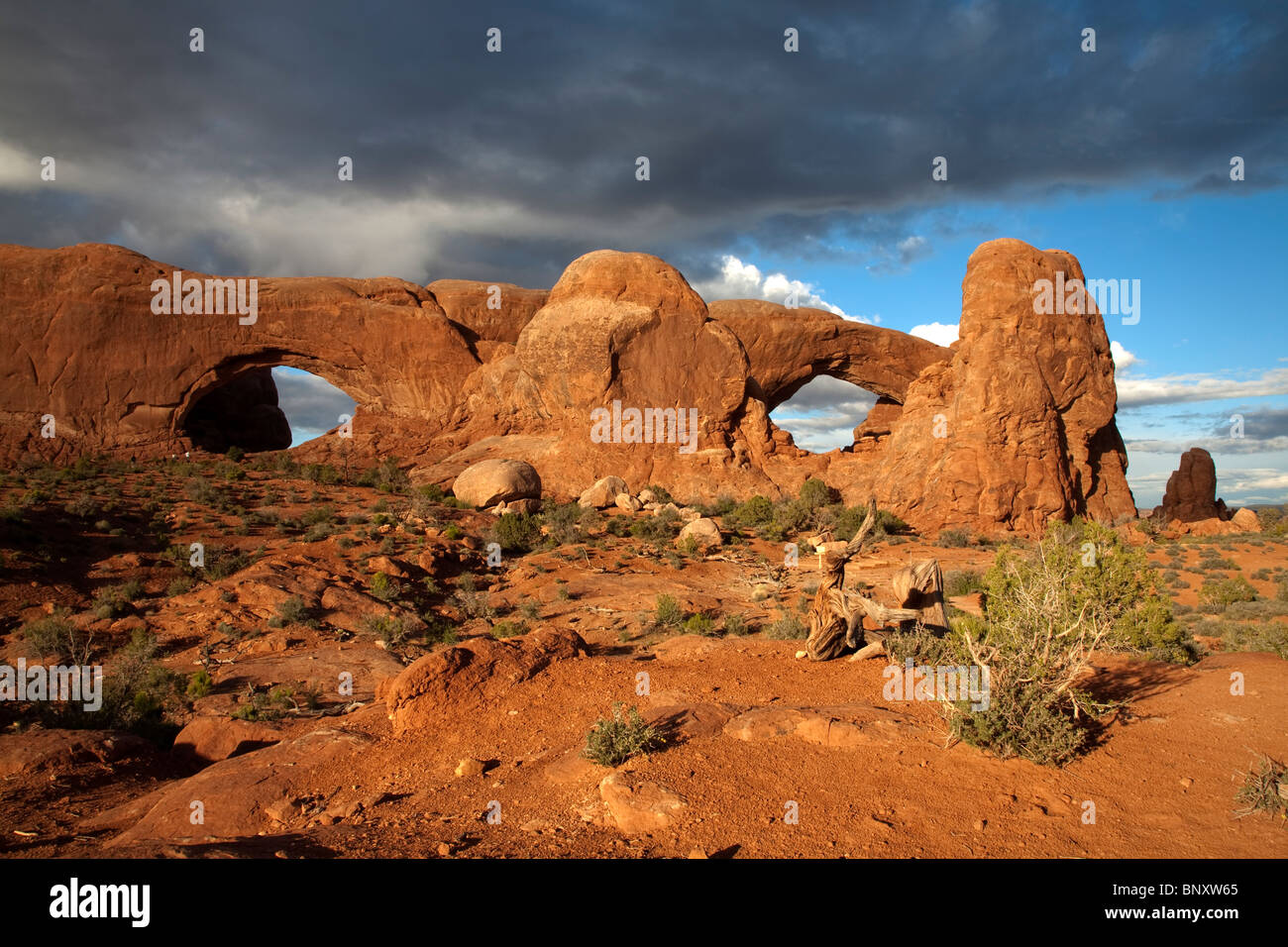 north and south window arch formations in the windows area of Arches ...
