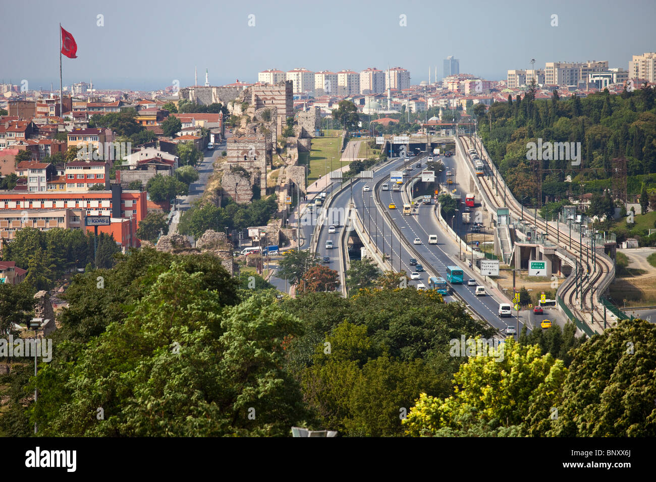 Old city walls and highway in Istanbul, Turkey Stock Photo - Alamy
