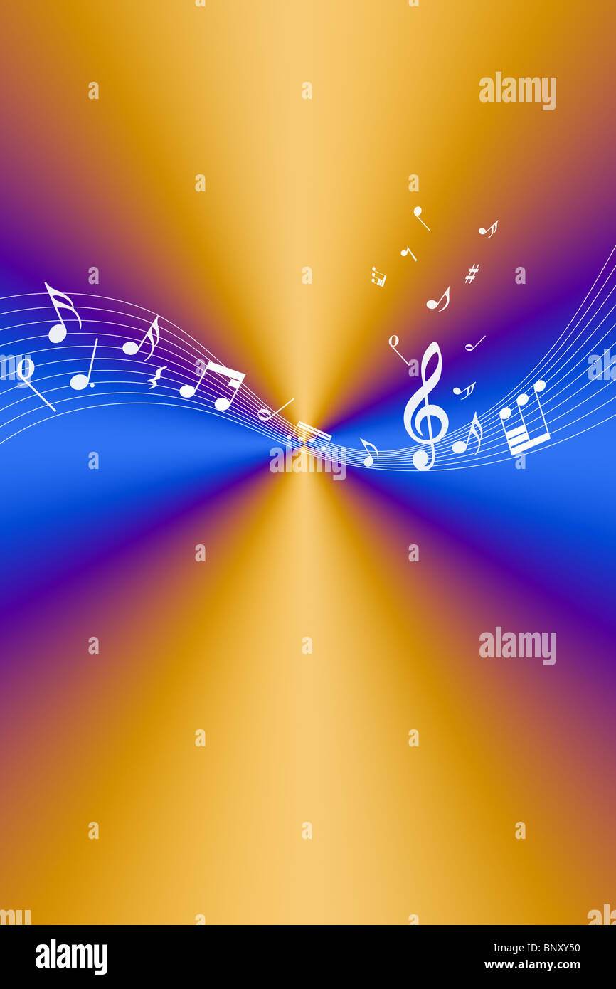 Beautiful abstract background of music notes Stock Photo - Alamy