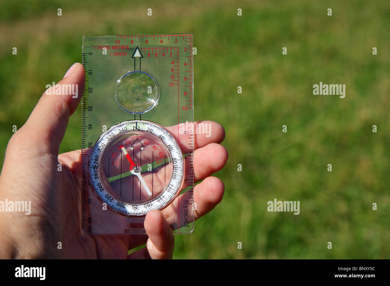 Hand holding a compass Stock Photo - Alamy