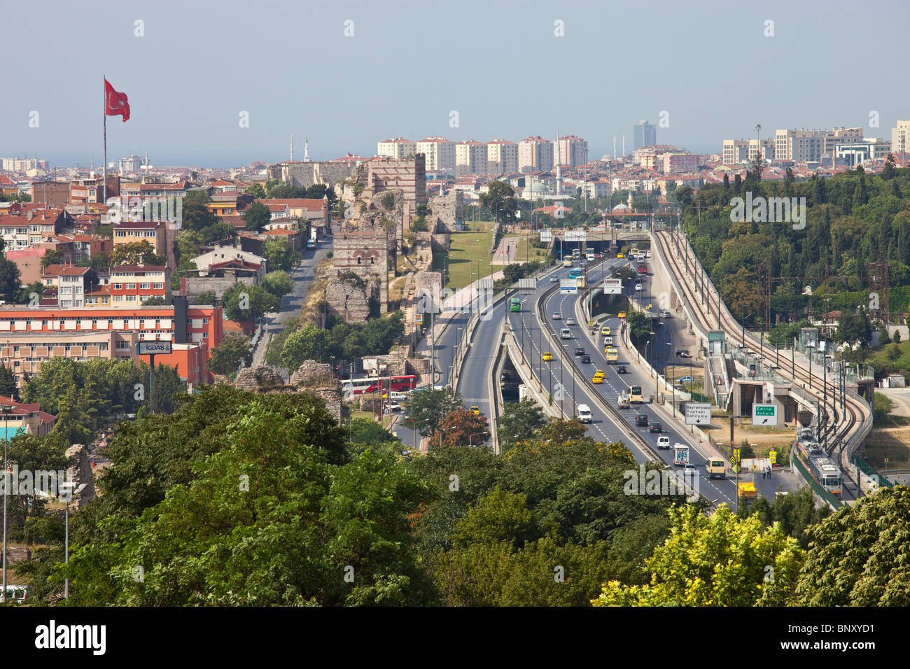 Old city walls and highway in Istanbul, Turkey Stock Photo - Alamy