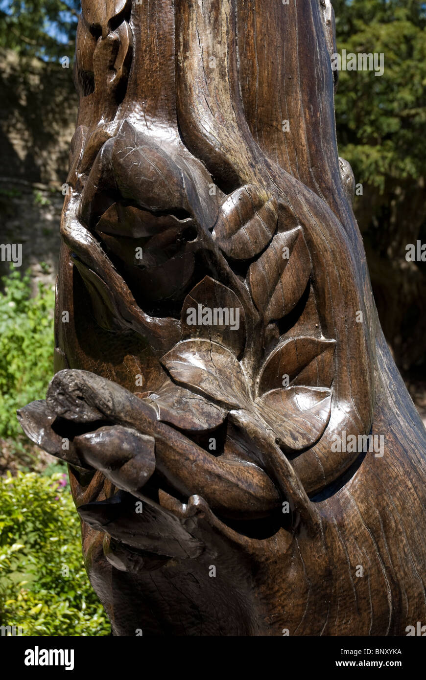 Carving in Yew of Adam and Eve by EJ Clack Bishops Palace Gardens Wells ...