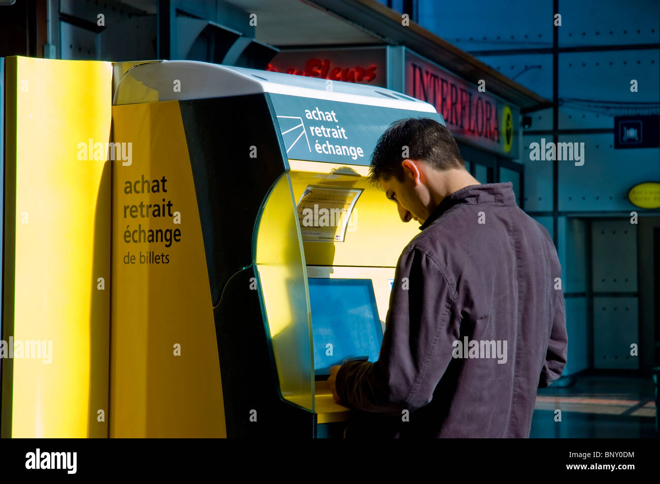 Lyon, France, inside Train Station Passengers Buying Tickets, Vending ...