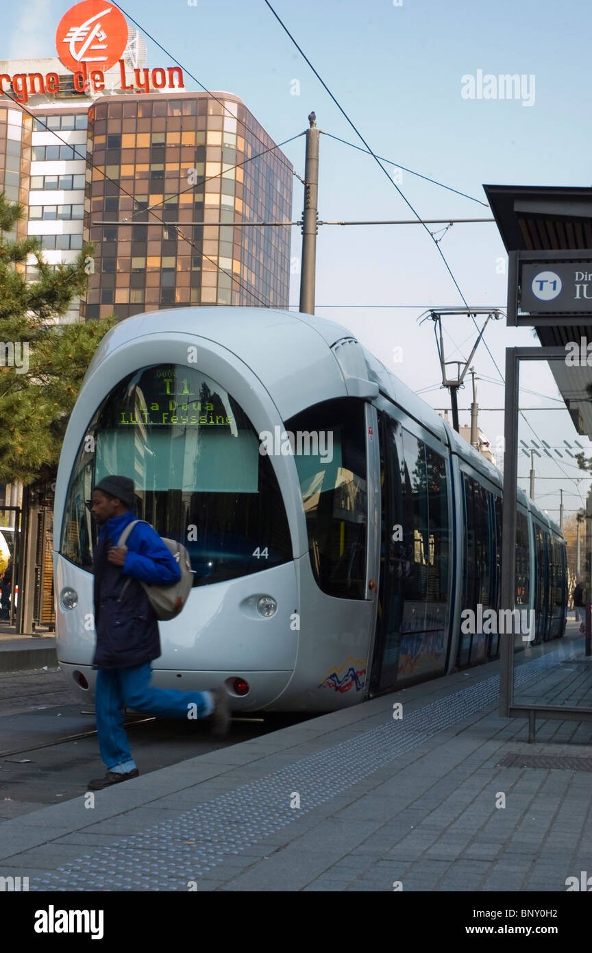Lyon, France, "Public Transportation" Tramway Station Stock Photo - Alamy
