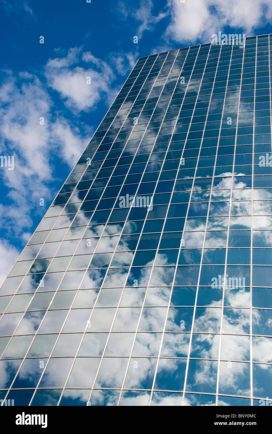 Sky reflection in the modern office glass building Stock Photo - Alamy