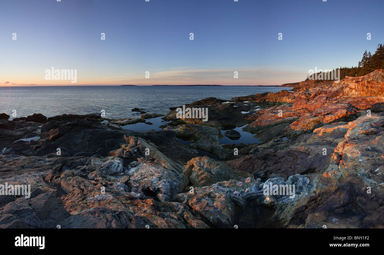 Sunrise at Hunter's Head, Acadia National Park, Maine, USA Stock Photo ...