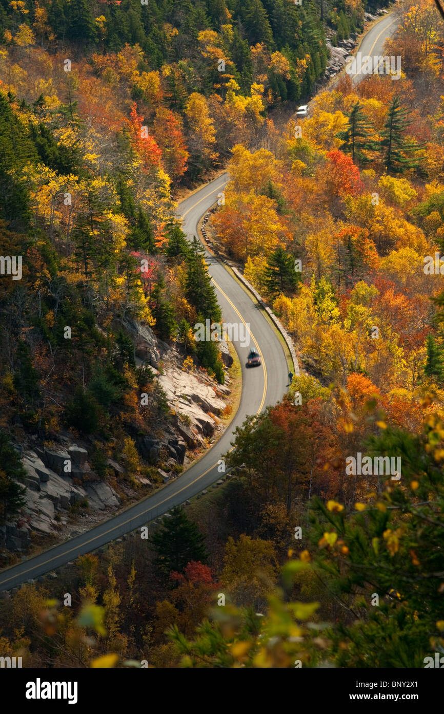 Park Loop Road, seen from South Bubble Mountain, Acadia National Park ...