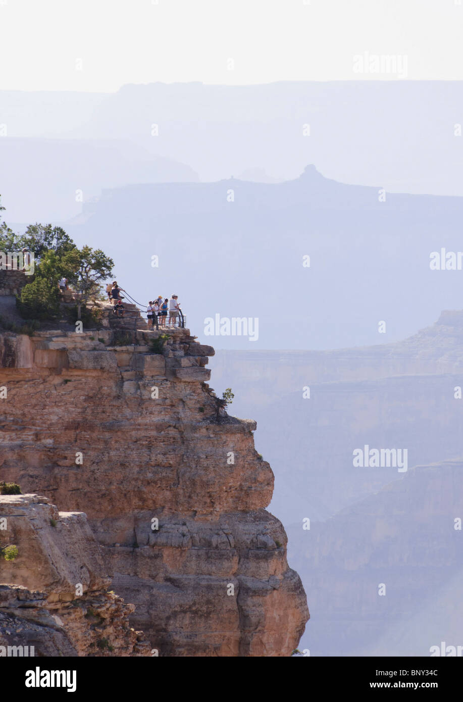 Grand Canyon National Park USA - visitors at the Yavapai Observation ...