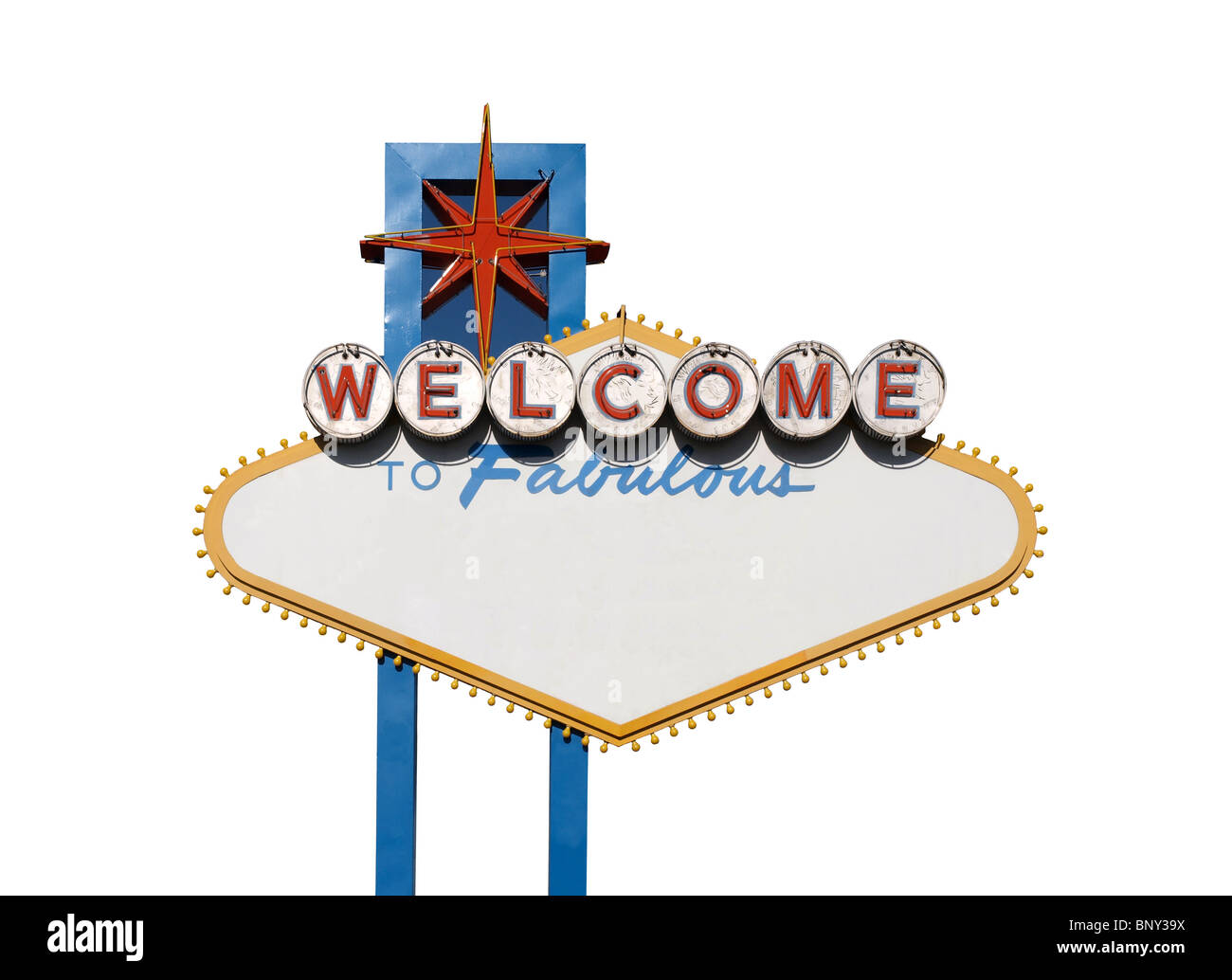Famous Welcome to Las Vegas sign with text blanked out Stock Photo - Alamy