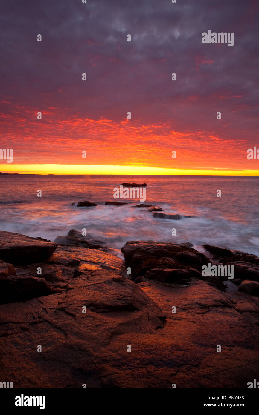 Dawn at Otter Point, Acadia National Park, Maine, USA Stock Photo - Alamy